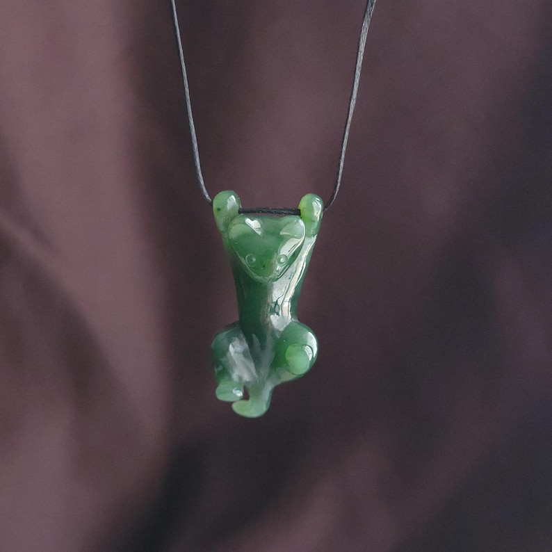 Jade Cat Necklace, 3-D Jade Cat Pendant, Nephrite Green Jade Cat, Hand ...