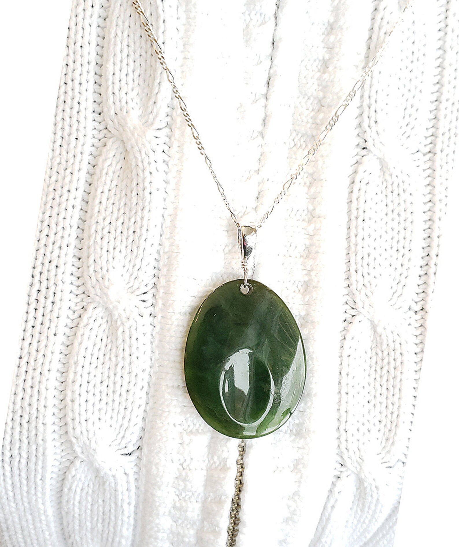 Large Jade Worry Stone Pendant, Palm Rubbing Stone, Fidget Stone, Thumb ...