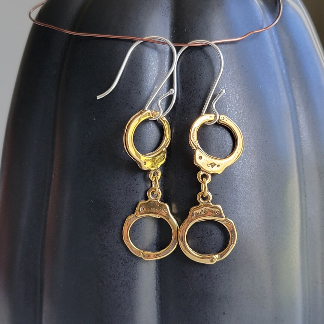 Gold Handcuffs Charms, Gold Handcuff Earrings, Gold Handcuff Necklace ...