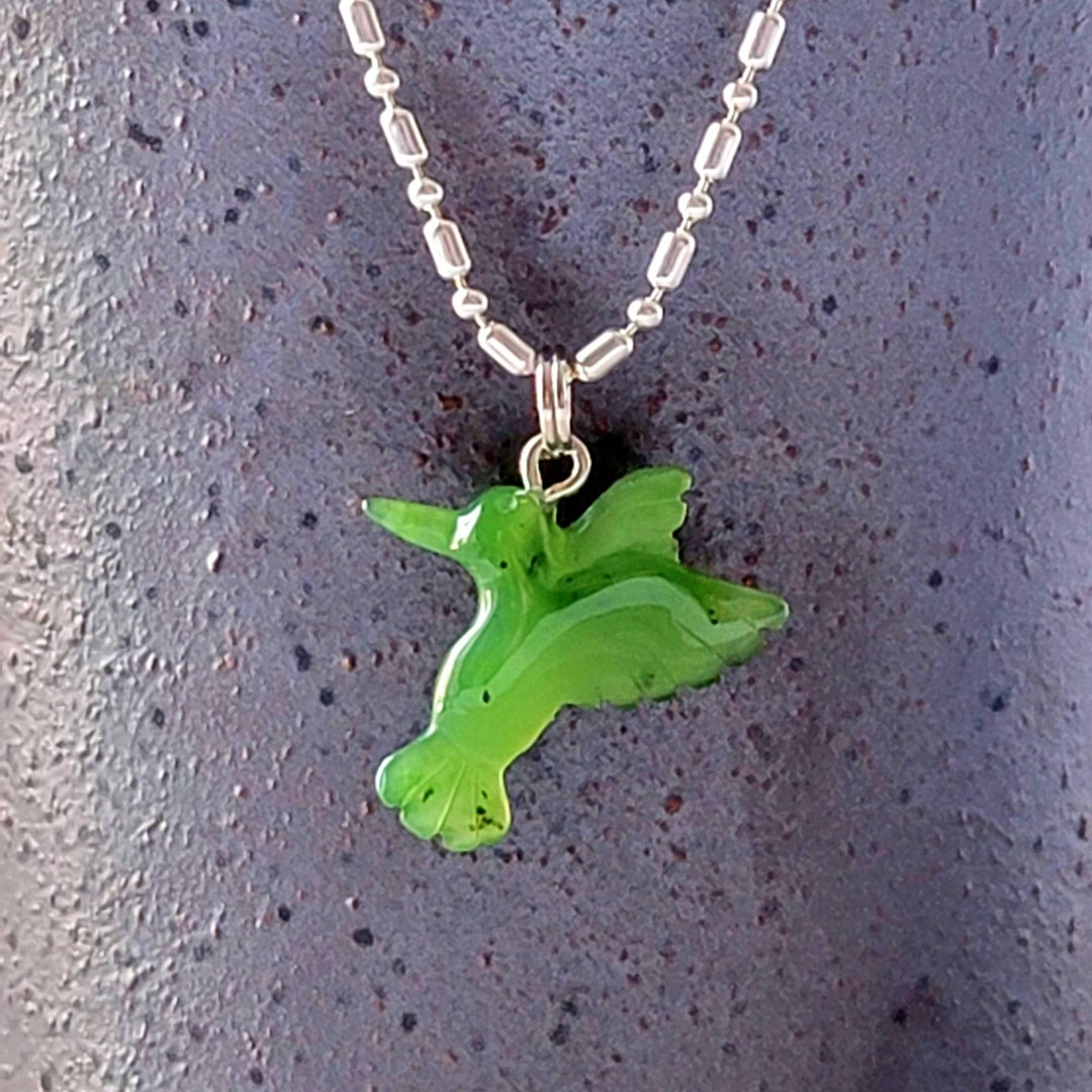 Genuine Jade Hummingbird Charm Pendant, Jade Bird Charm, Good Luck ...
