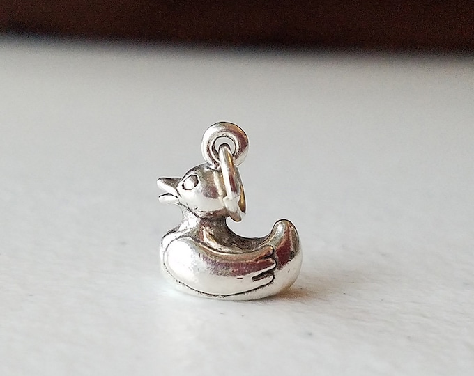 Tiny Solid Sterling Silver Rubber Duck Necklace Minimalist Ducky ...