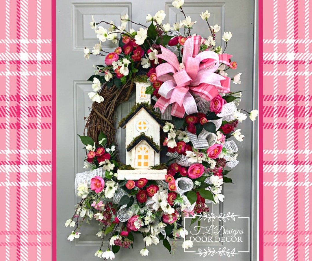Easter Wreath-pink Easter Wreath-religious Easter Wreath-church Wreath ...