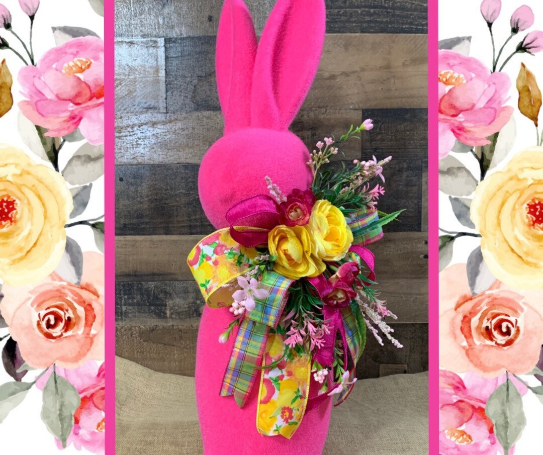 XL Flocked Easter Bunny-flocked Bunny-flocked Rabbit-easter Decoration ...