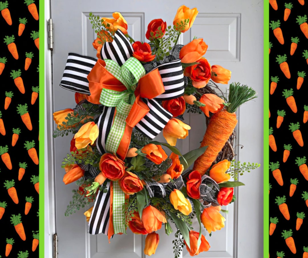 Easter Wreath-easter Carrot Wreath-easter Decoration-easter Decor ...