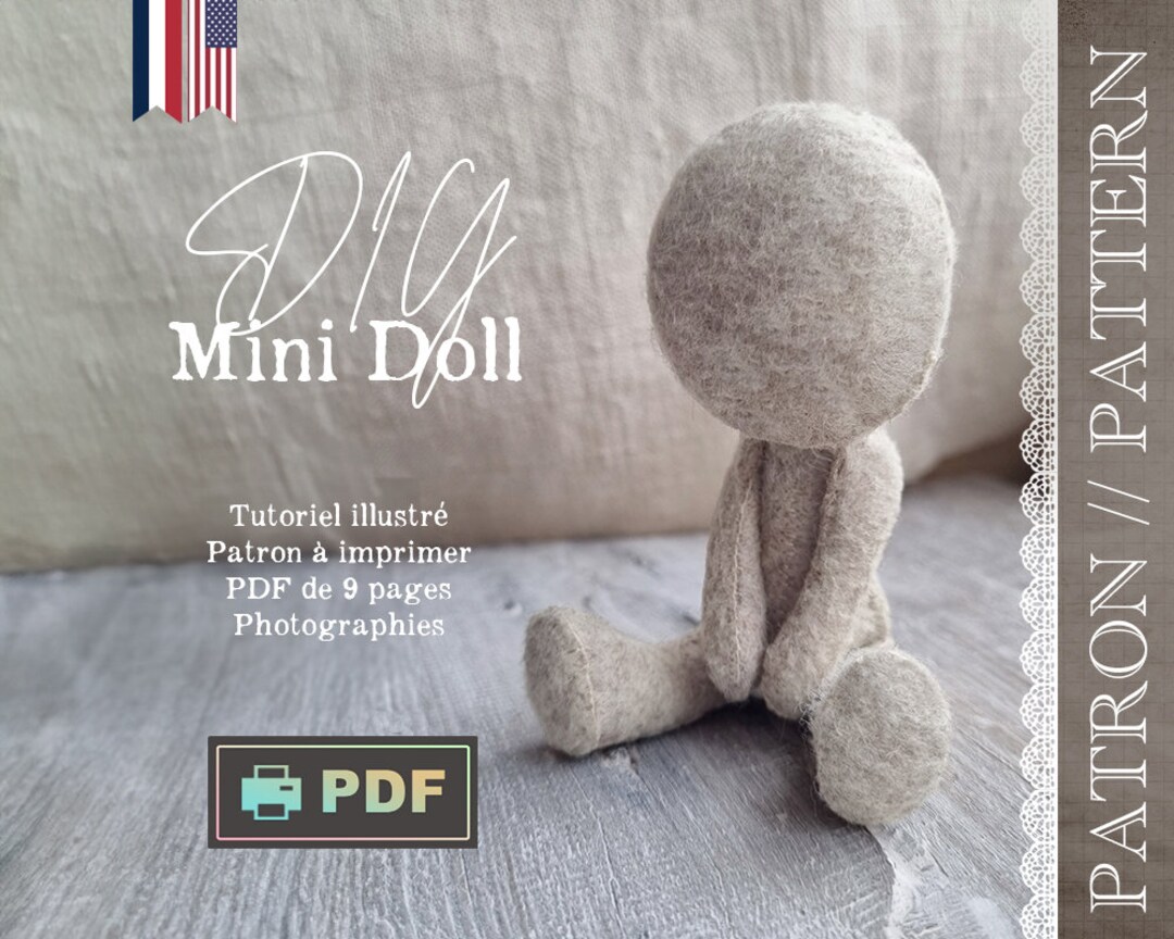 MINI DOLL Download Pattern PDF Plush Feltdoll Les Chiffonnés - Etsy