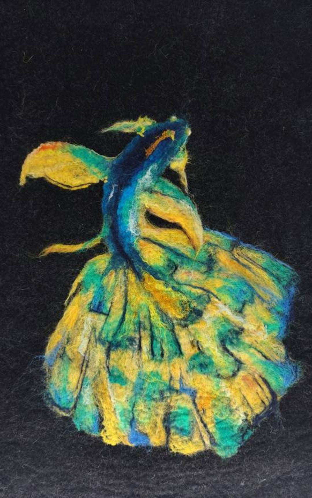 Wet Felted Wool and Silk Fiber Betta Fish Wall Hanging 20 X 13 Inches ...