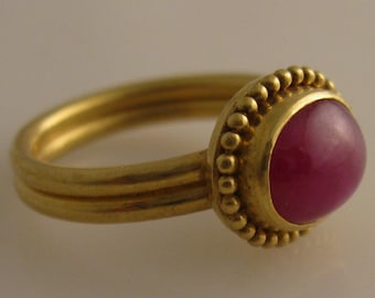 22k Gold Ruby Ring - Etsy