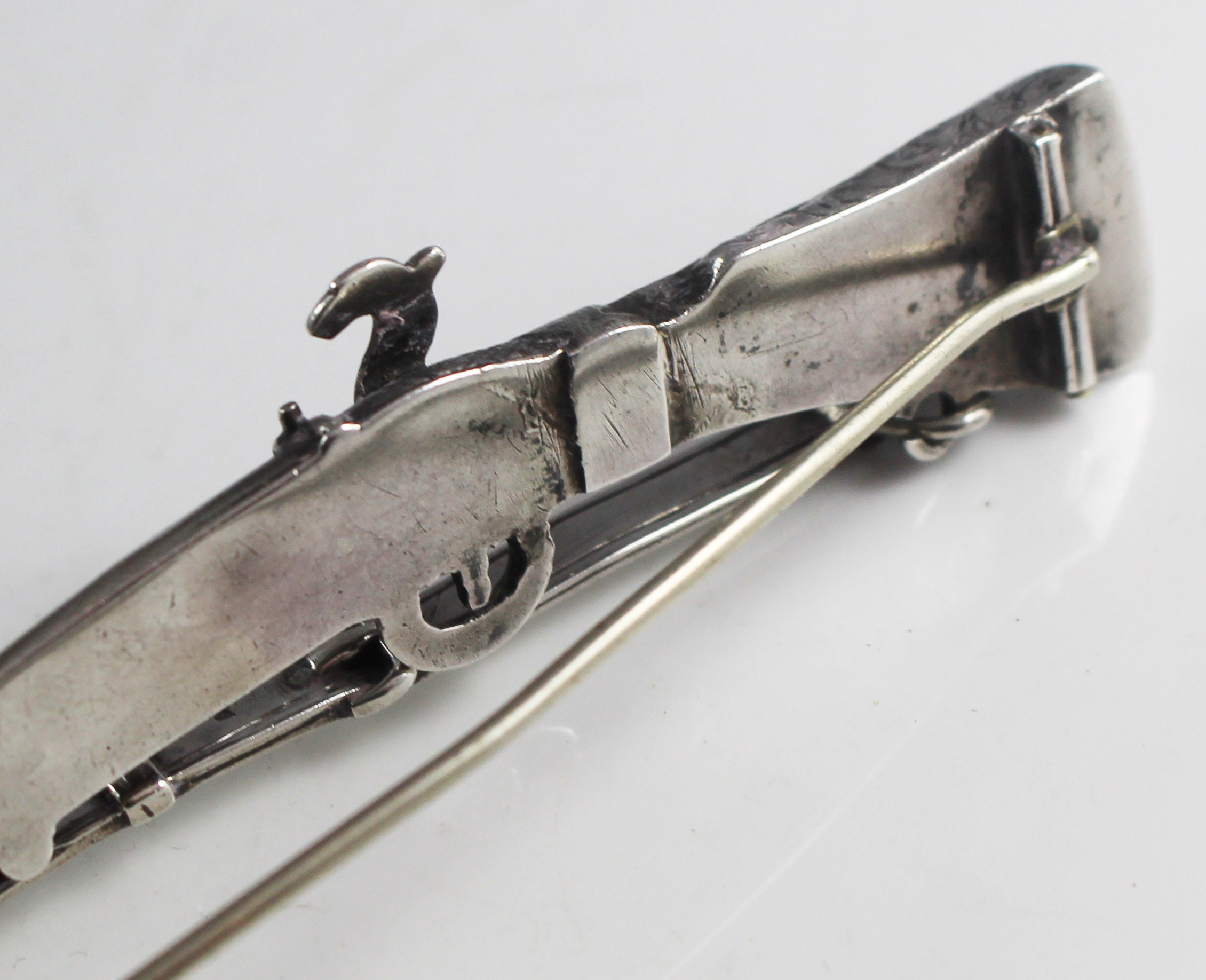 Antique Scottish Silver & Agate Musket Rifle Brooch - Etsy