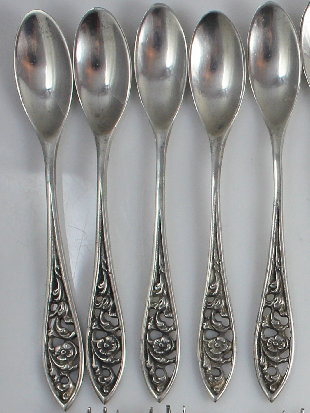 Vintage Dutch Solid Silver Rococo Cutlery Spoons Forks Pickle Mango ...