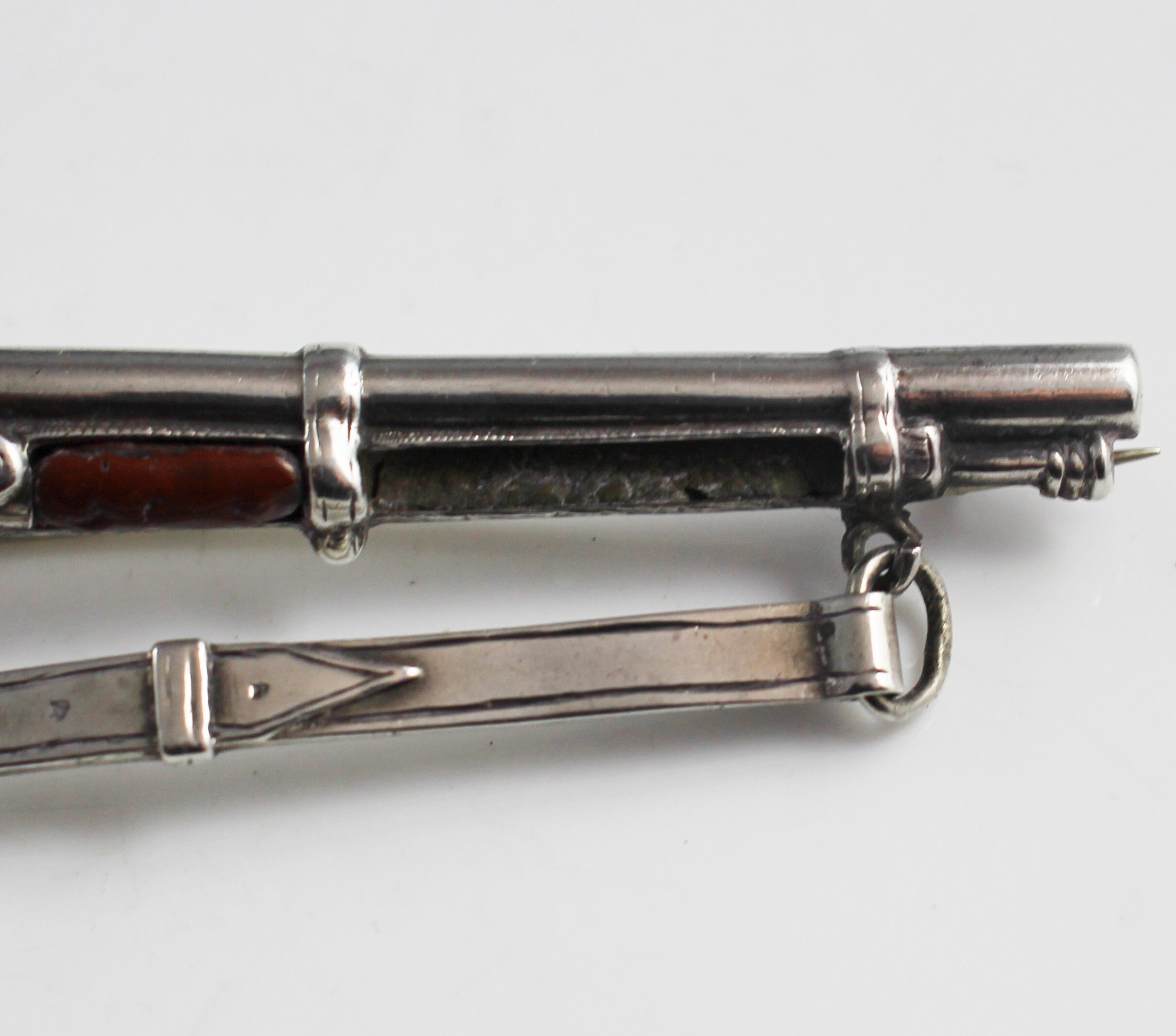 Antique Scottish Silver & Agate Musket Rifle Brooch - Etsy
