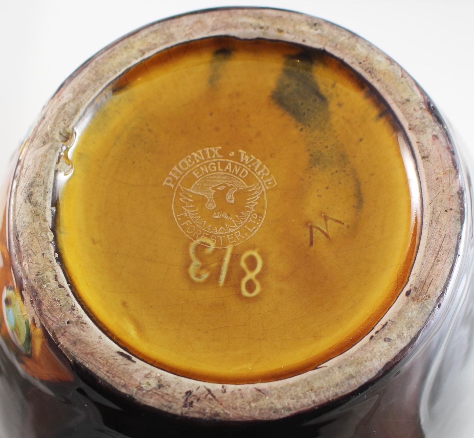Antique Art Nouveau Peacock Vase by Thomas Forester Phoenix Ware 1920s ...