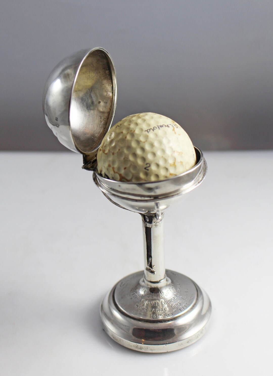 Antique Vintage Solid Sterling Silver Golf Trophy Cup & Presentation ...