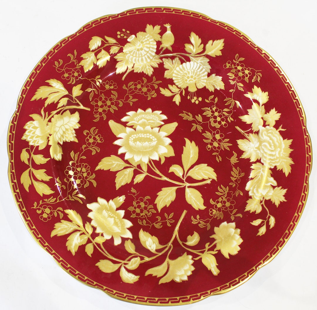 Wedgwood Tonquin Ruby Dinner Plate Bone China England W2488 Vintage 27 ...