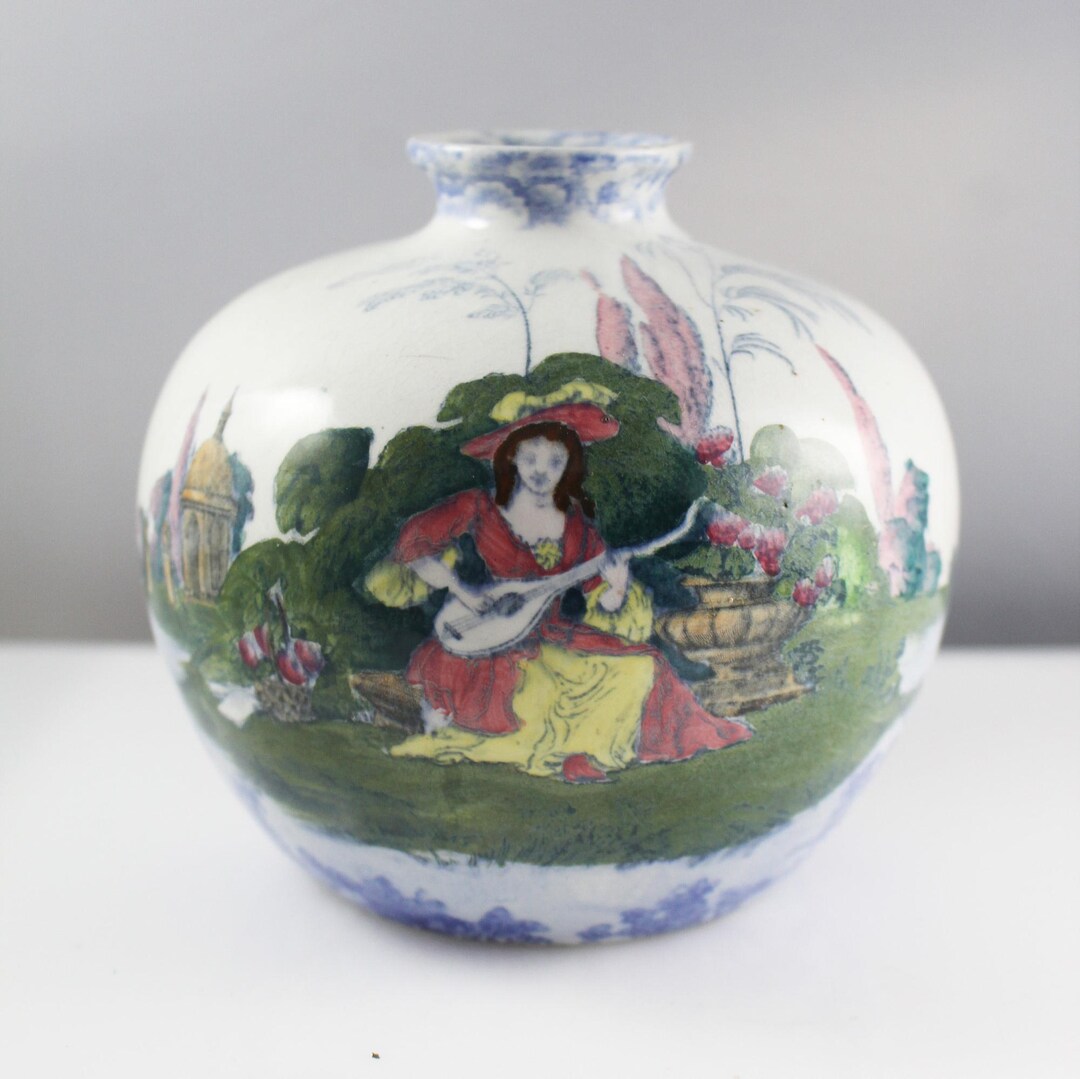Watteau Vase by Bourne & Leigh , Albion Pottery Burslem 1920s 1930s - Etsy