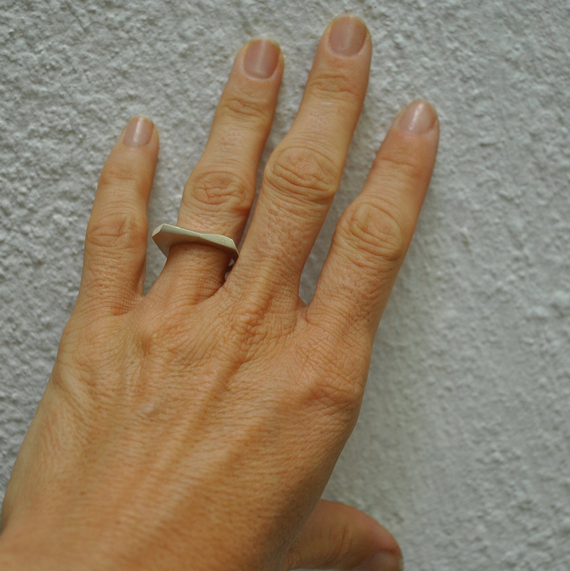 Facered Silver Ring, Simple Faceted Ring, Silver Simple Faceted Ring ...