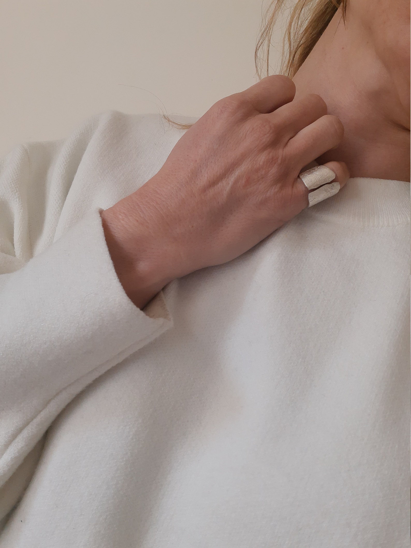 Sand Textured Silver Ring Organic Silver Ring Rustic Ring - Etsy