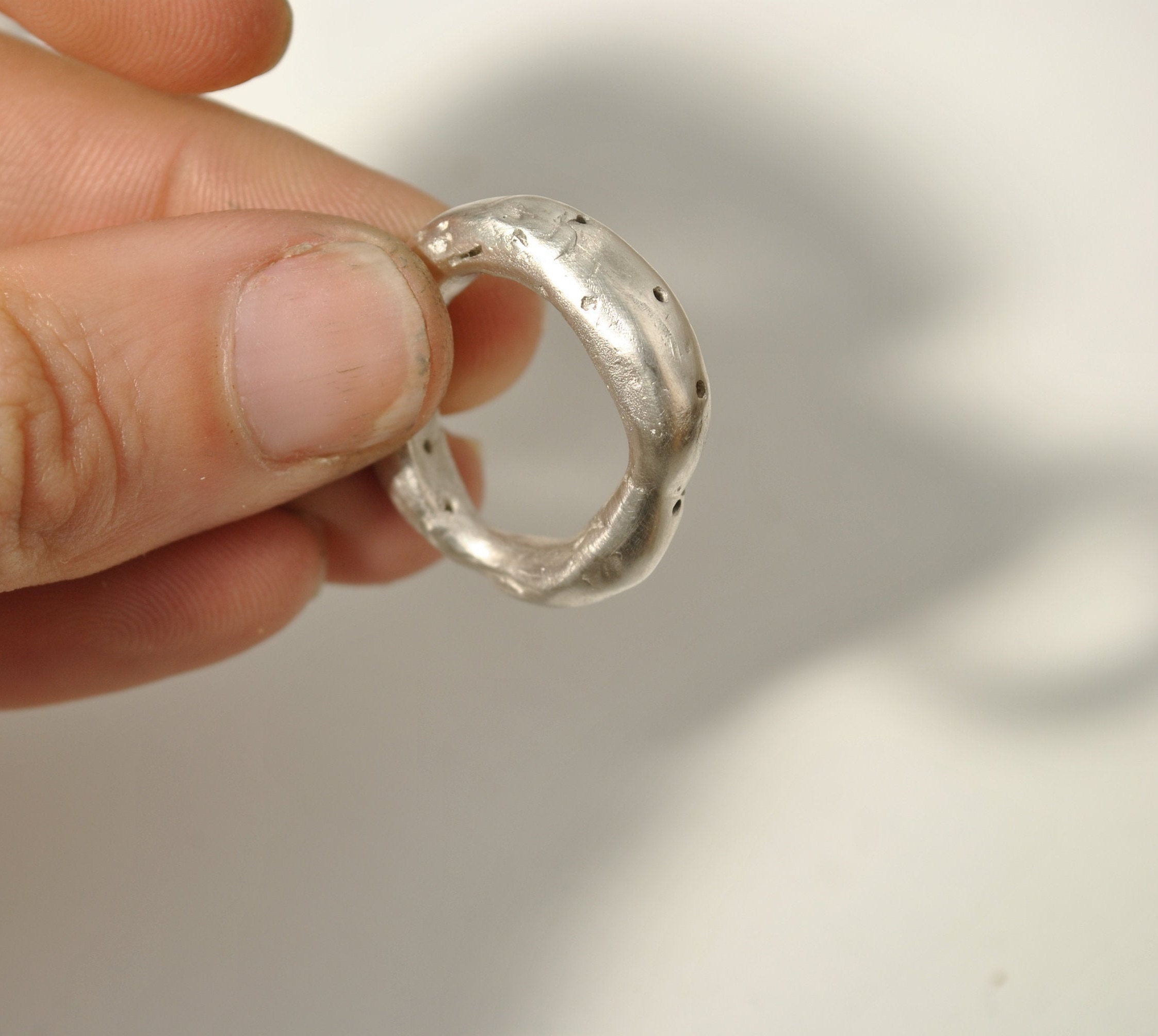 Organic silver ring Reticulated Ring textured silver ring | Etsy