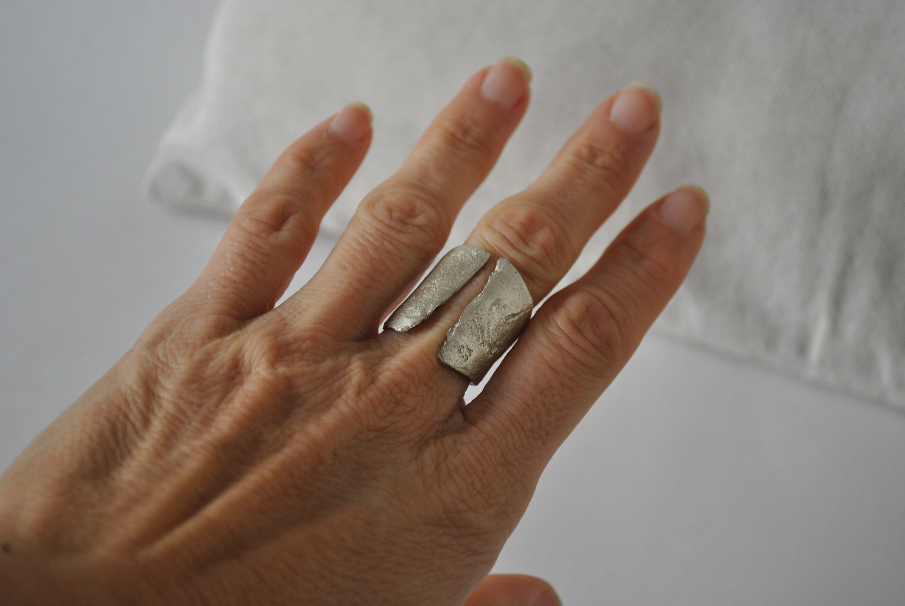 Sand Textured Silver Ring, Organic Silver Ring, Rustic Ring, Sand Ring ...