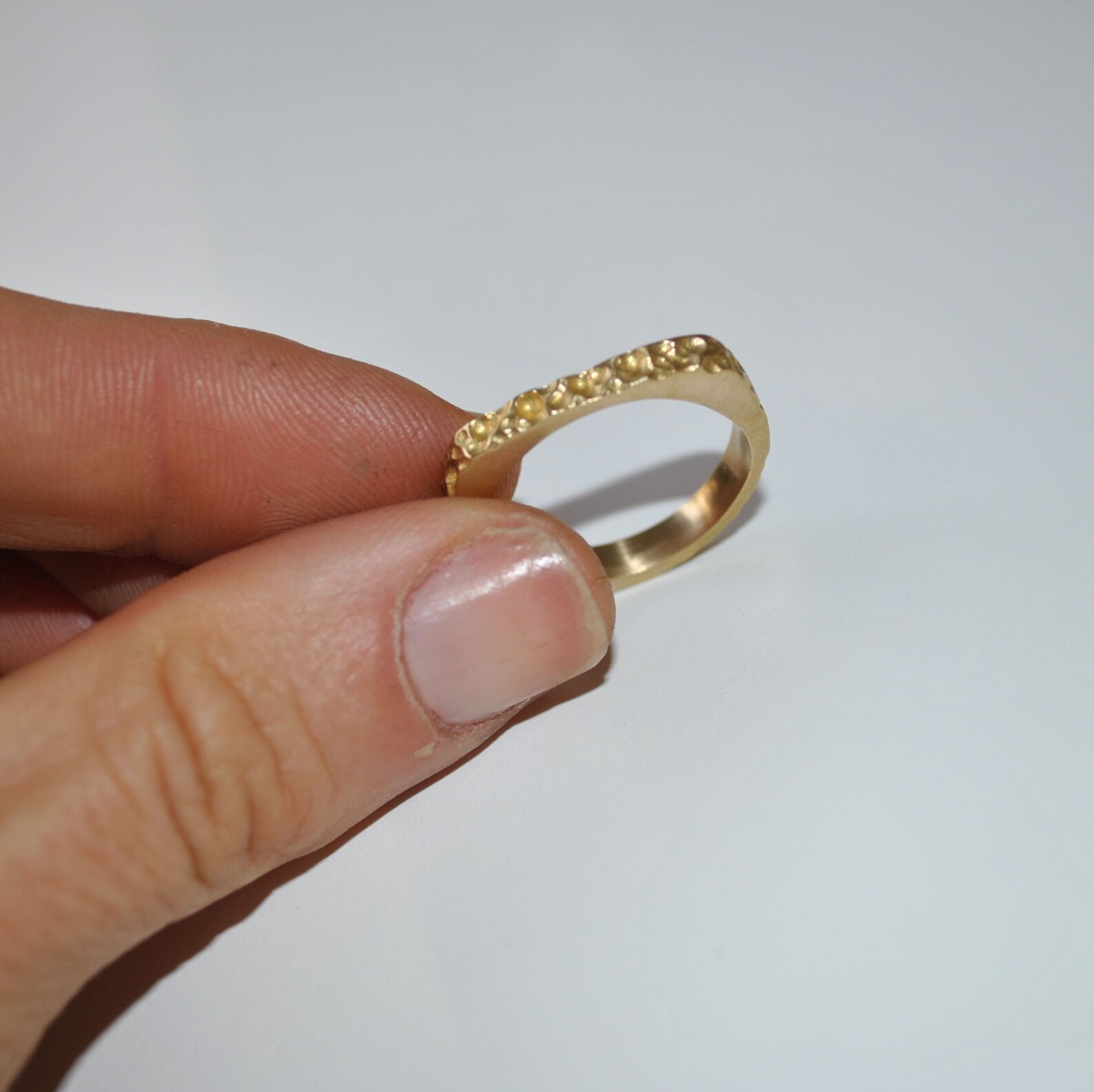 Texture Bronze Ring Moon Texture Ting Golden Texture Ring - Etsy