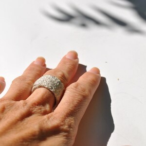 Silver Sand Texture Ring, Rustic Ring, Organic Ring, Original Ring ...