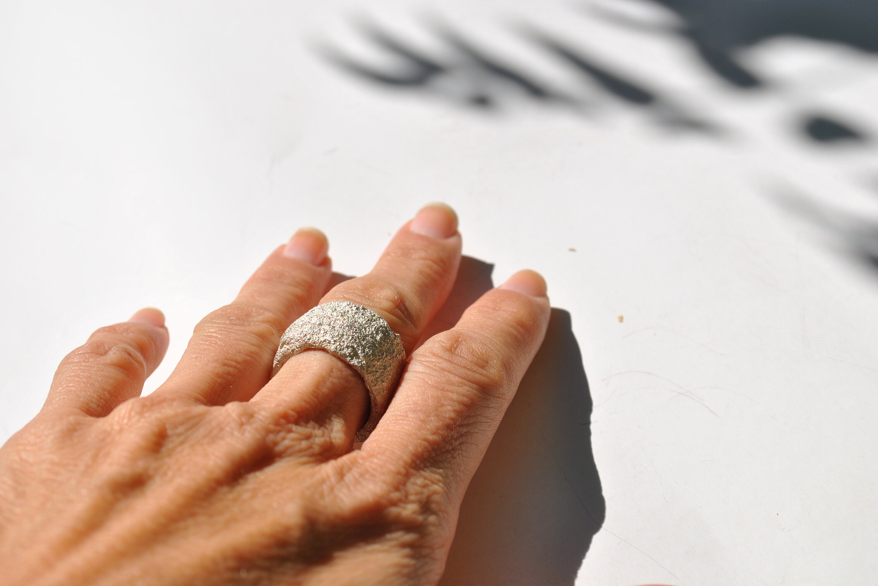 Silver Sand Texture Ring, Rustic Ring, Organic Ring, Original Ring ...