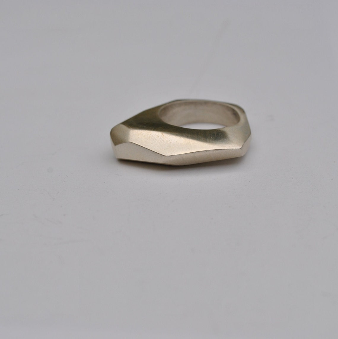 Faceted Silver Ring, Geometric Ring, Handmade, Silver Ring, Geometric ...