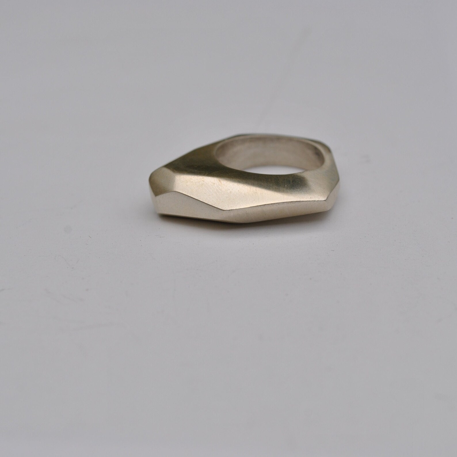 Faceted Silver Ring Geometric Ring Handmade Silver Ring - Etsy
