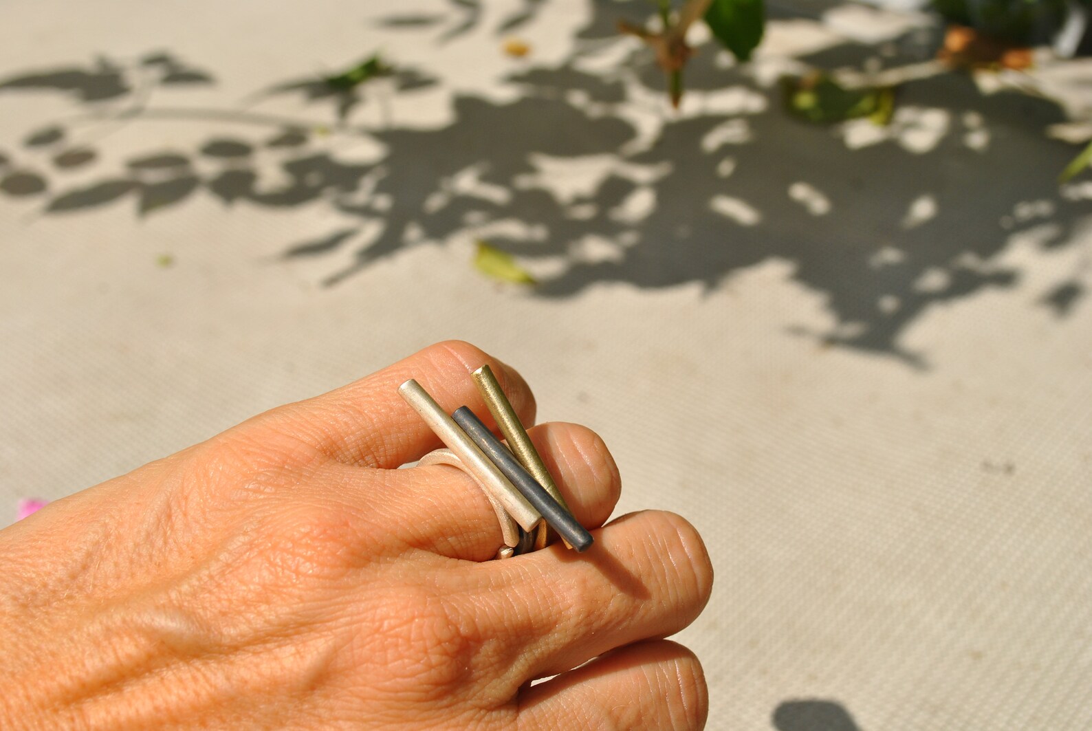 Ring Pack Sterling Silver Bar Ring - Stackable Ring, Adjustable Ring ...