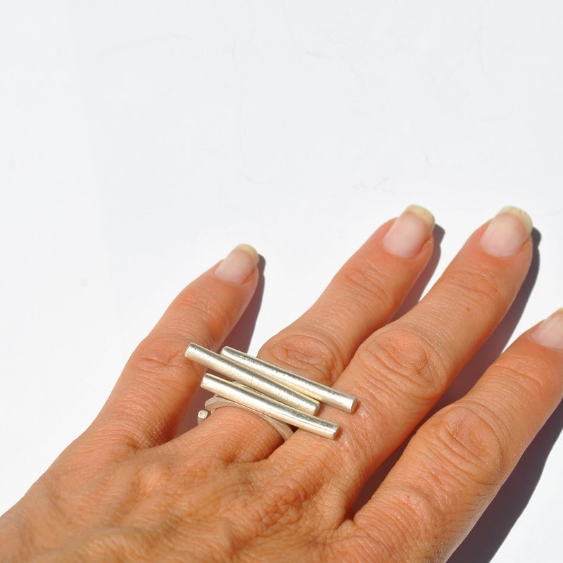 Bar Ring Silver - Etsy