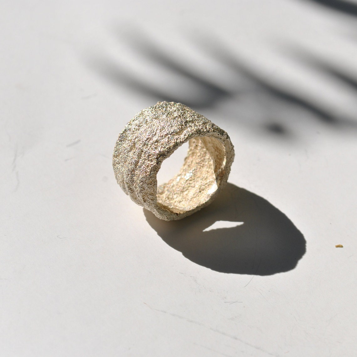 Silver Sand Texture Ring, Rustic Ring, Organic Ring, Original Ring ...