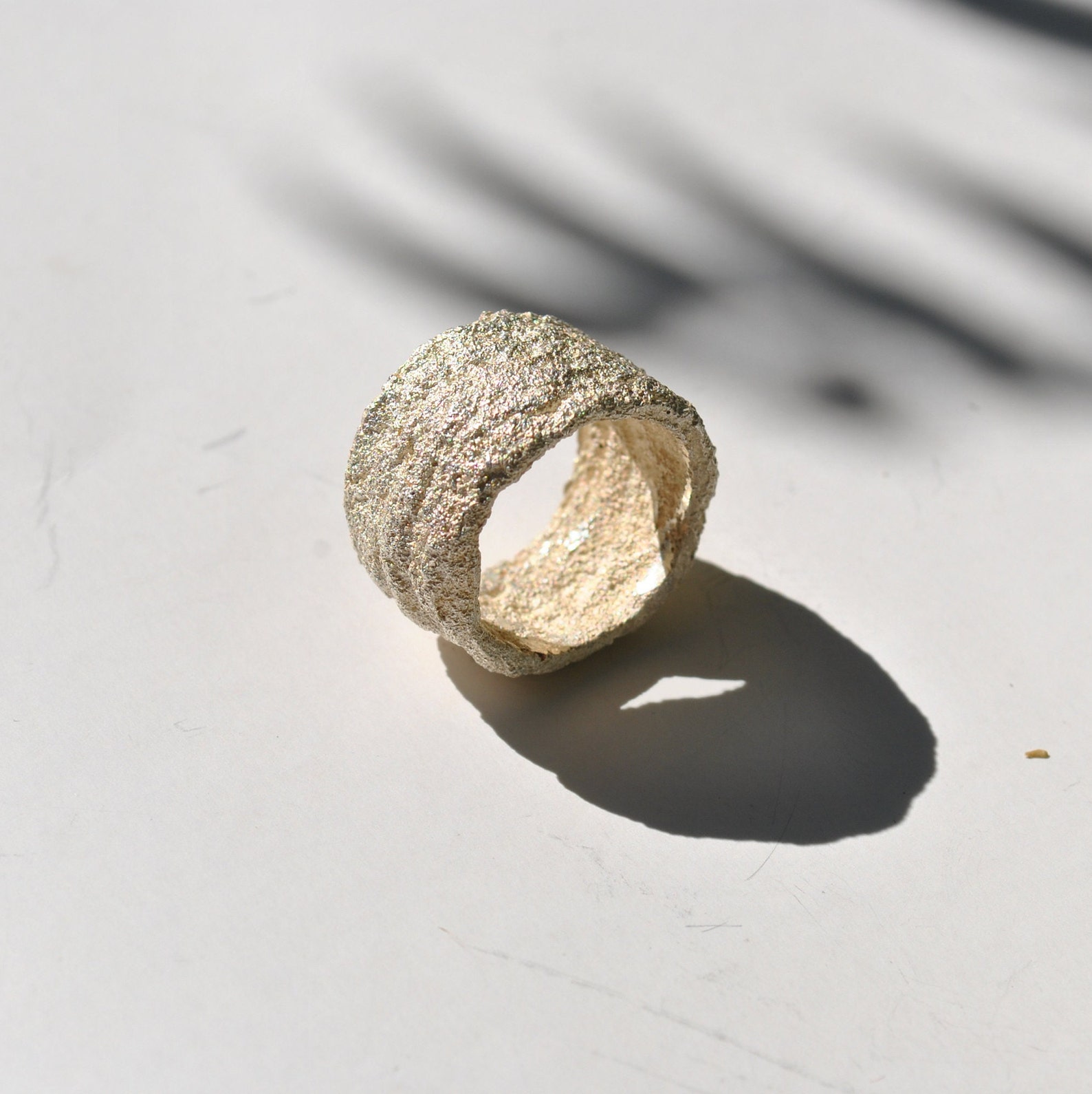 Silver Sand Texture Ring, Rustic Ring, Organic Ring, Original Ring ...