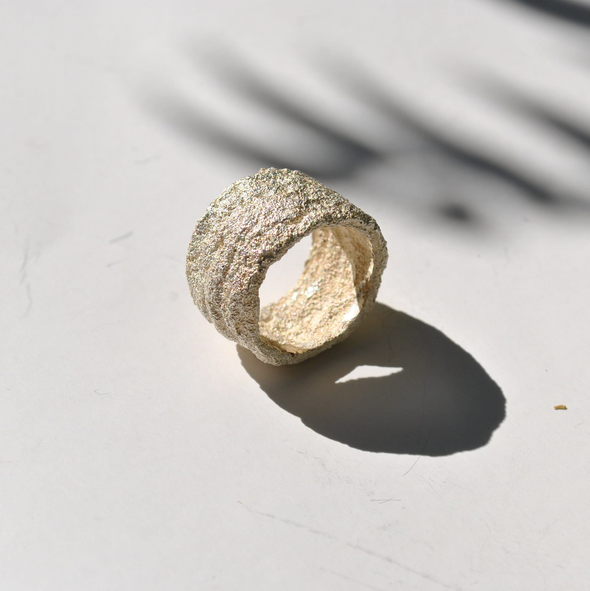 Silver Sand Texture Ring, Rustic Ring, Organic Ring, Original Ring ...