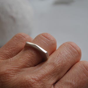 Facered Silver Ring, Simple Faceted Ring, Silver Simple Faceted Ring ...