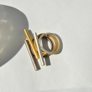 Sterling Silver Bar Ring Stackable Ring Adjustable Ring | Etsy