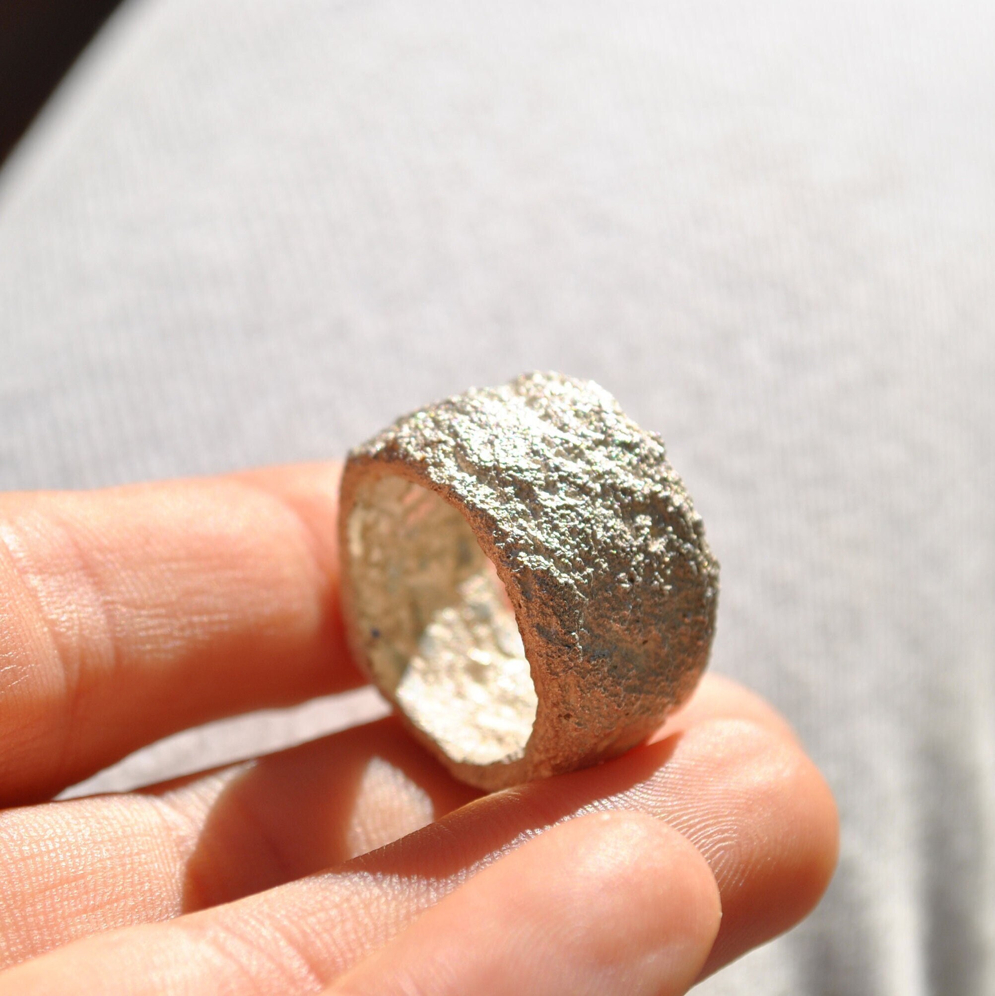 Silver Sand Texture Ring, Rustic Ring, Organic Ring, Original Ring ...