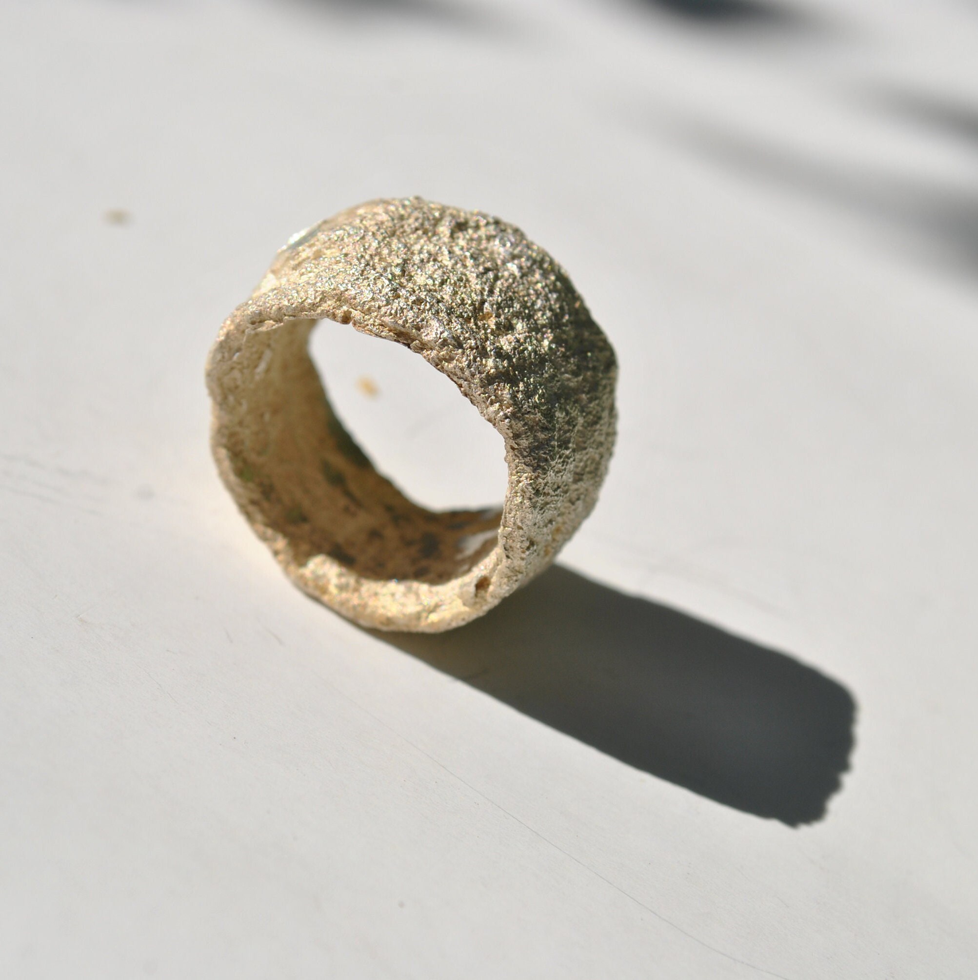 Silver Sand Texture Ring, Rustic Ring, Organic Ring, Original Ring ...