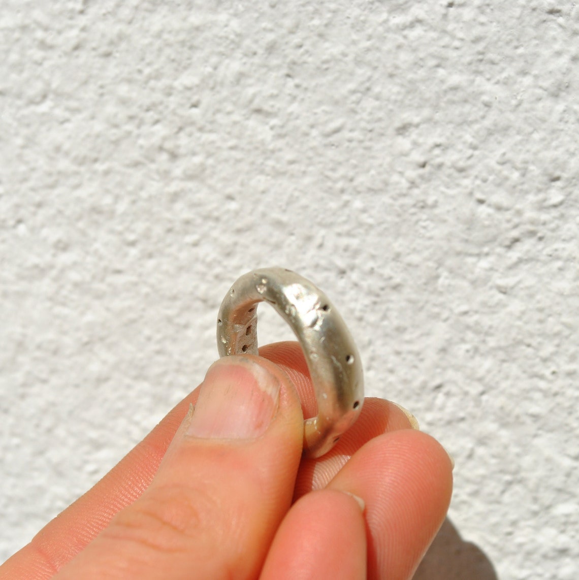 Organic Silver Ring Reticulated Ring Textured Silver Ring - Etsy