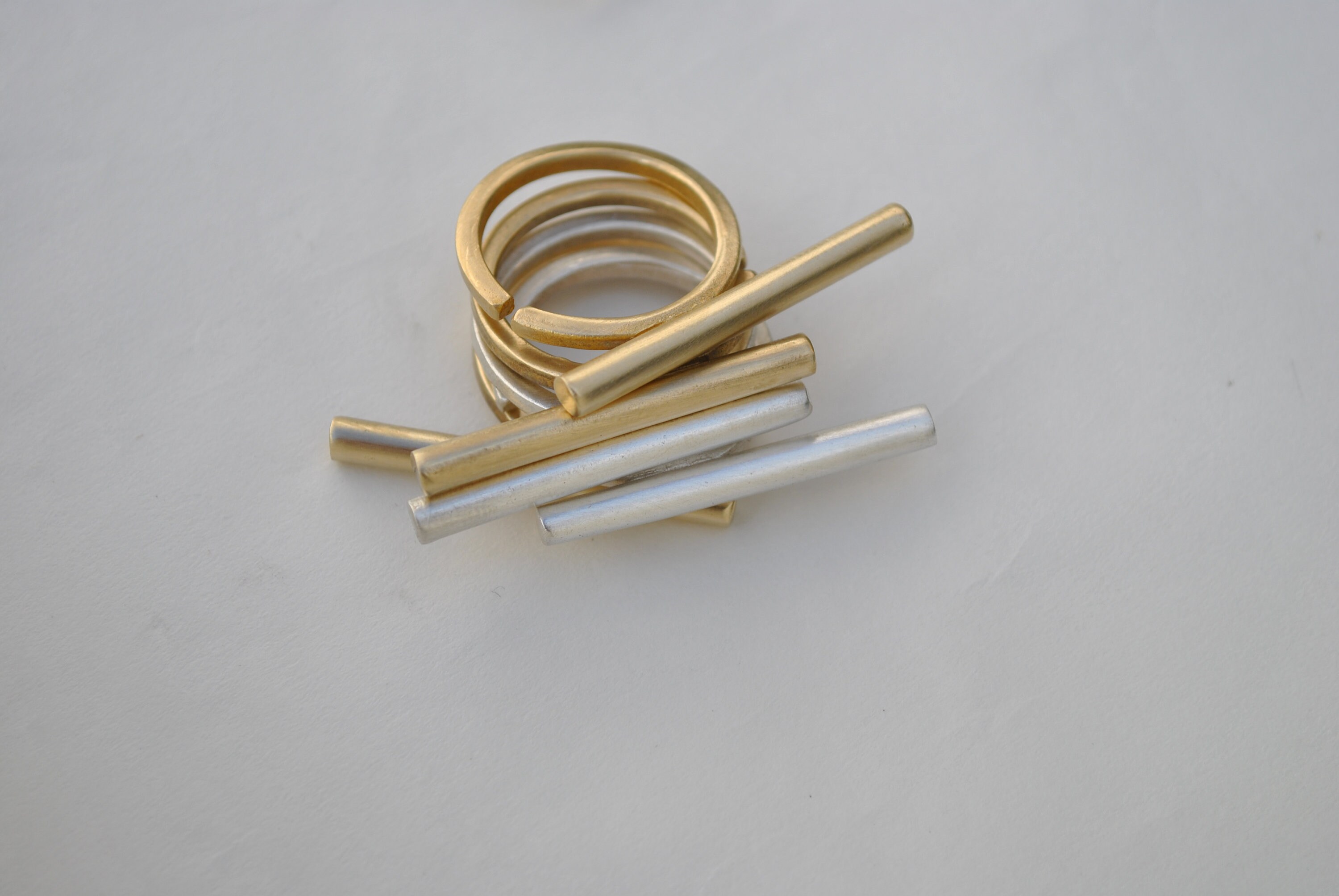 Sterling Silver Bar Ring - Stackable Ring, Adjustable Ring, Pack Rings ...