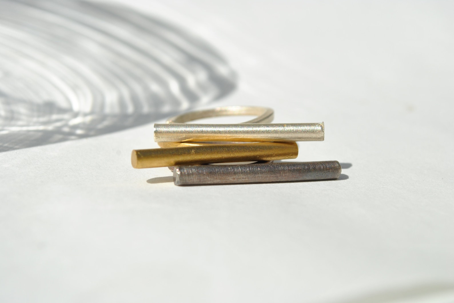 Ring Pack Sterling Silver Bar Ring - Stackable Ring, Adjustable Ring ...