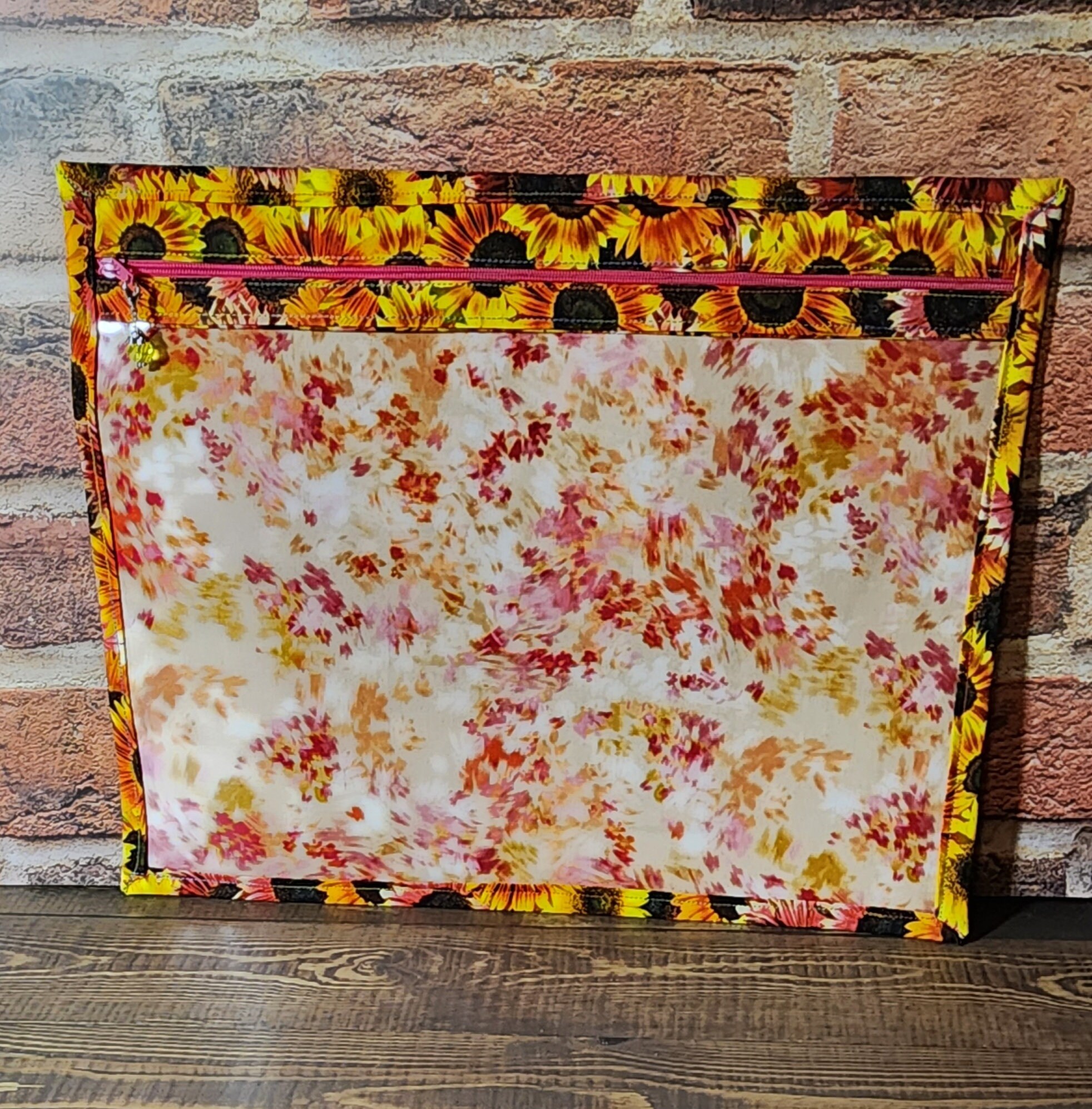 Yellow and Pink Sunflower Vinyl Front Project Bag - Etsy