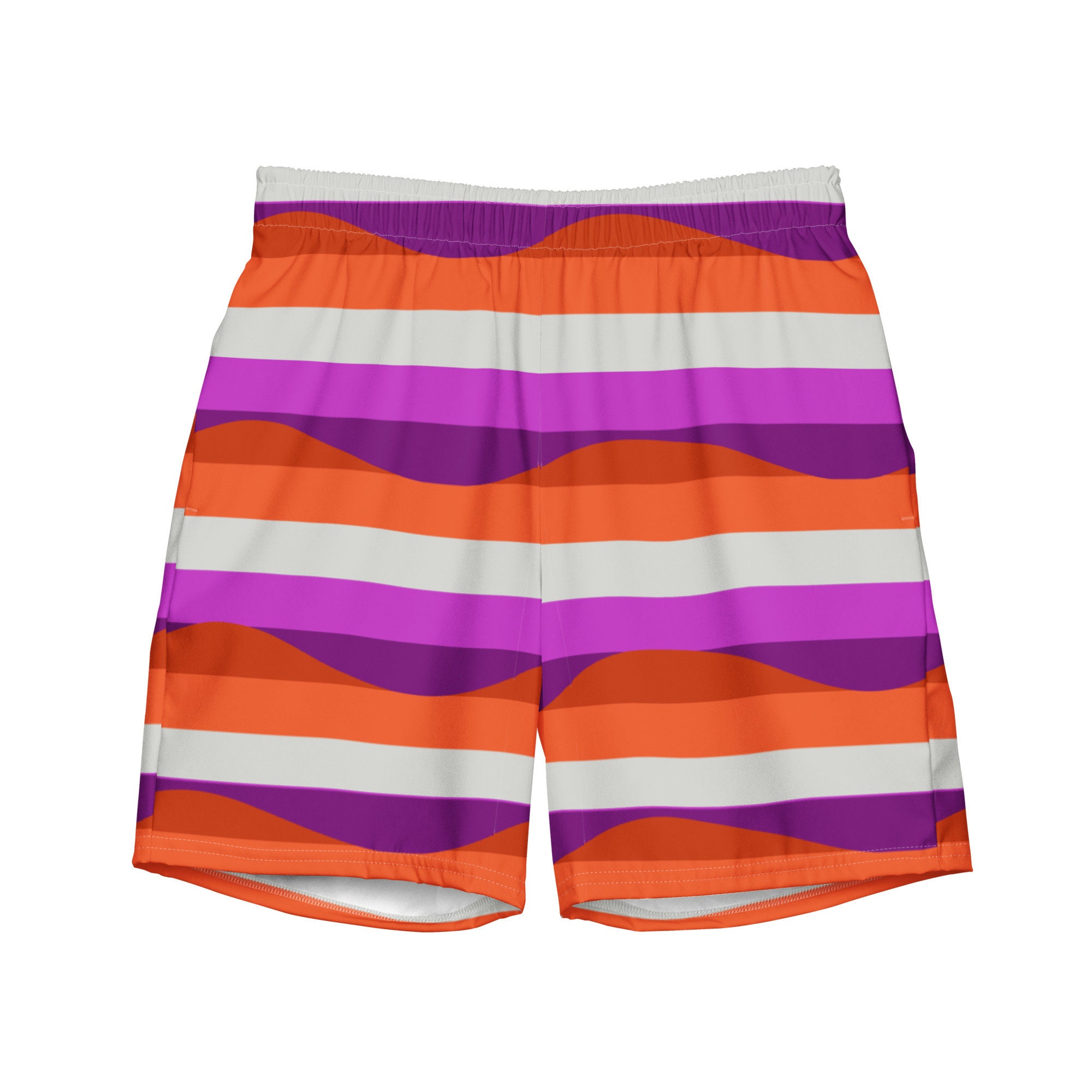 Wavy Pride Flag Lesbian Pride Flag Swim Men's Trunks All-over Print ...