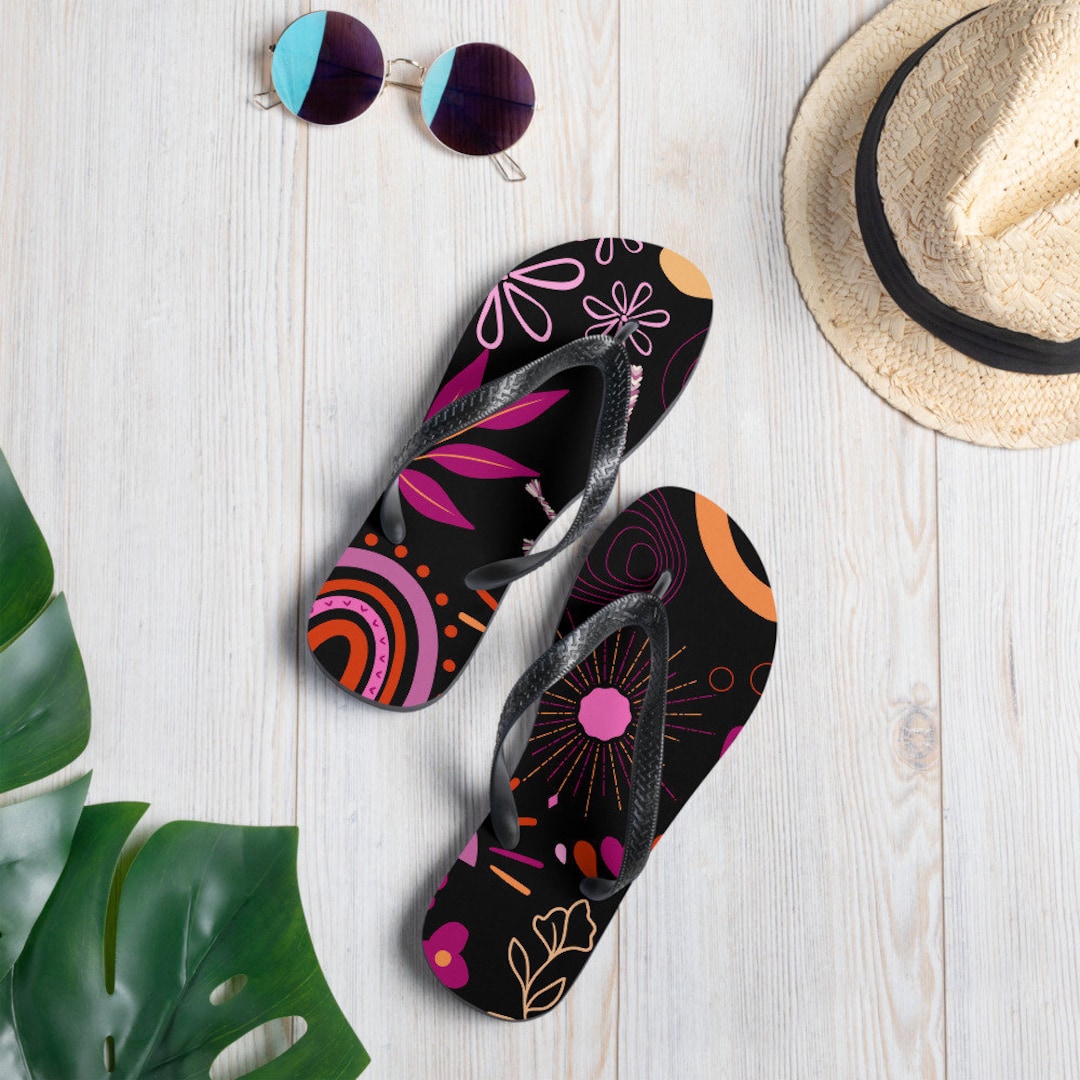 Lesbian Pride Rave Boho Flip-flops Lesbian Pride Colors Pride Month ...