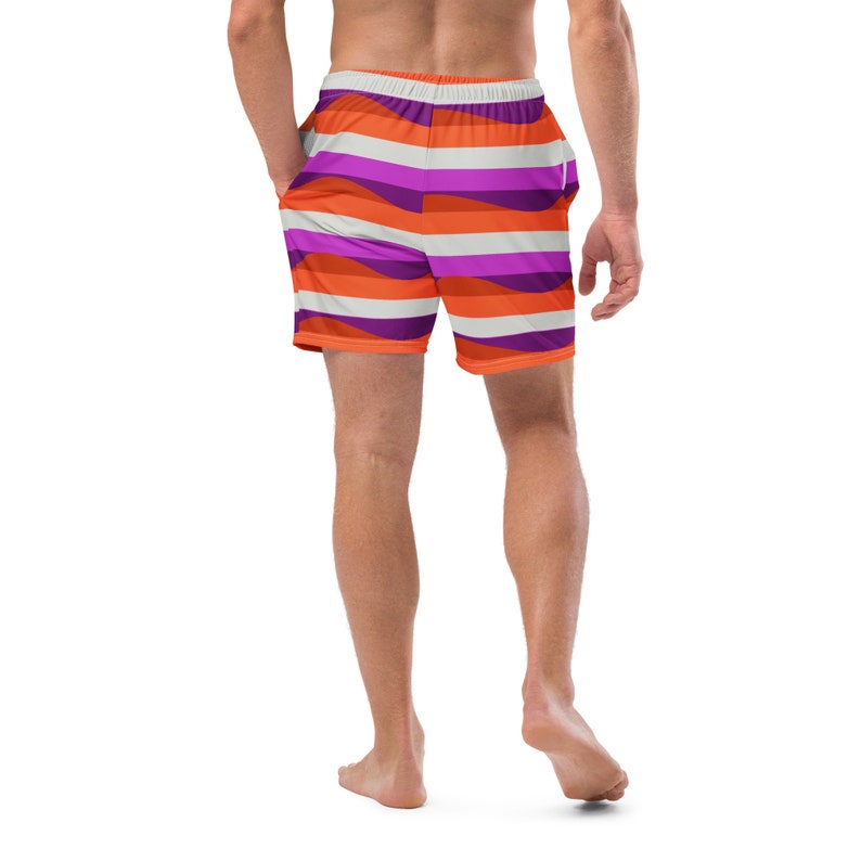 Wavy Pride Flag Lesbian Pride Flag Swim Men's Trunks All-over Print ...