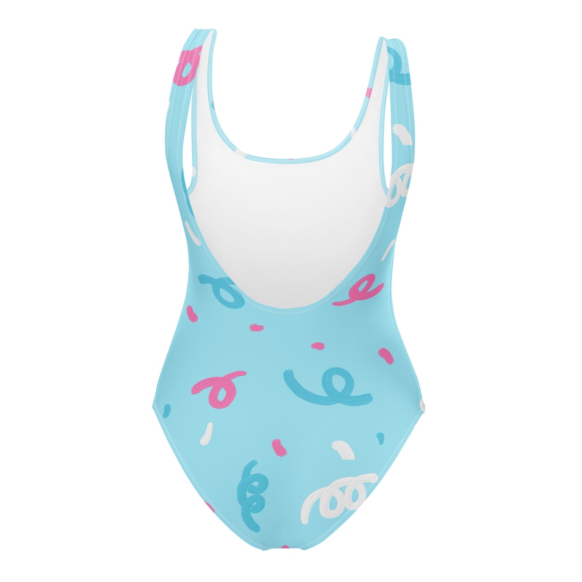 Transgender Pride Flag Confetti One Piece Swimsuit, Trans Pride Bathing ...