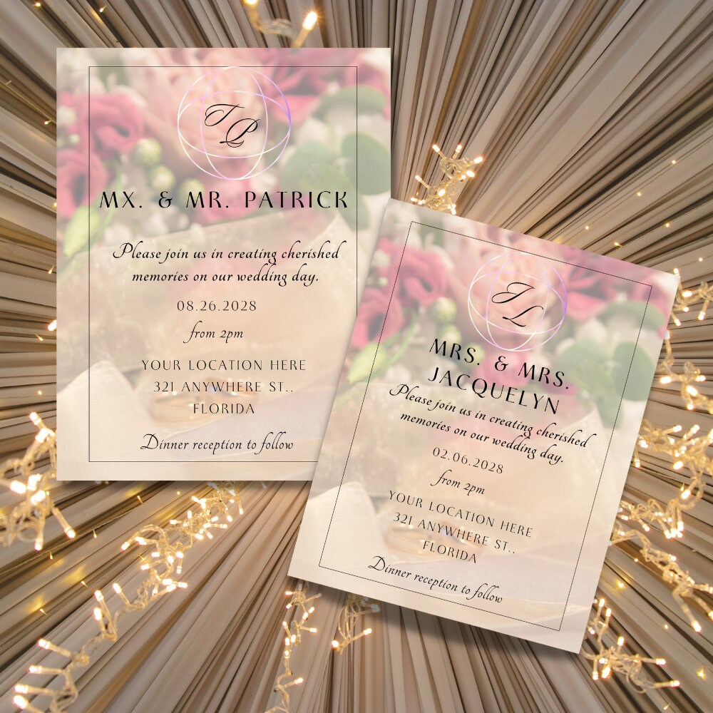 Personalized Mrs and Mrs Wedding Invitations Mx & Mr Wedding ...