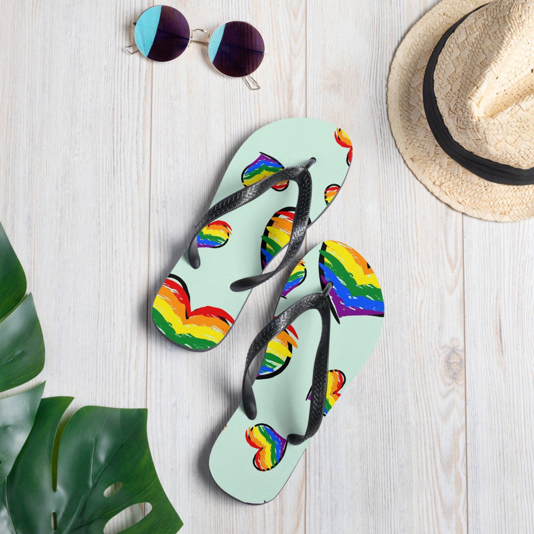 Pride Month 2024 Flip-flops Gay Pride Women's Flip-flops LGBTQ Pattern ...