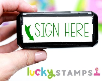 Sign Here Stamp - Etsy