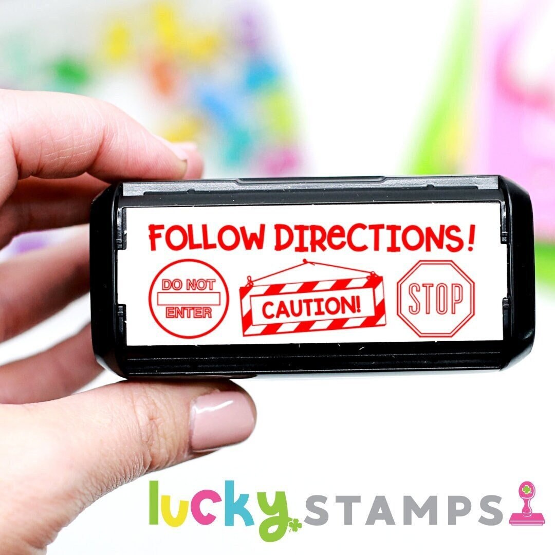 Follow Direction, Self-inking Teacher Stamp, Self Inking Stamp, Teacher ...