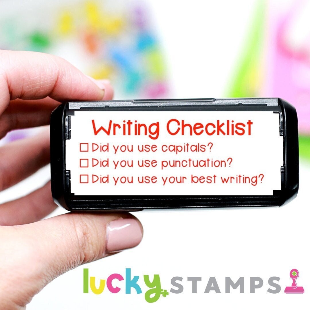 Checklist Stamp, Writing Checklist, Self-inking Teacher Stamp, Teacher ...
