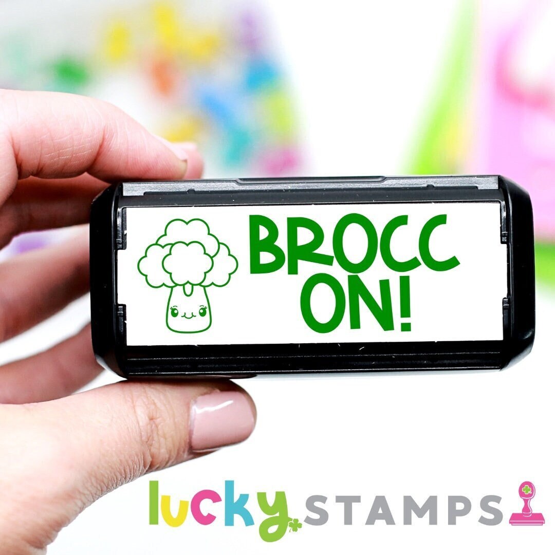 Brocc On!, Broccoli Stamp, Self-inking Teacher Stamp, Self-inking Stamp ...